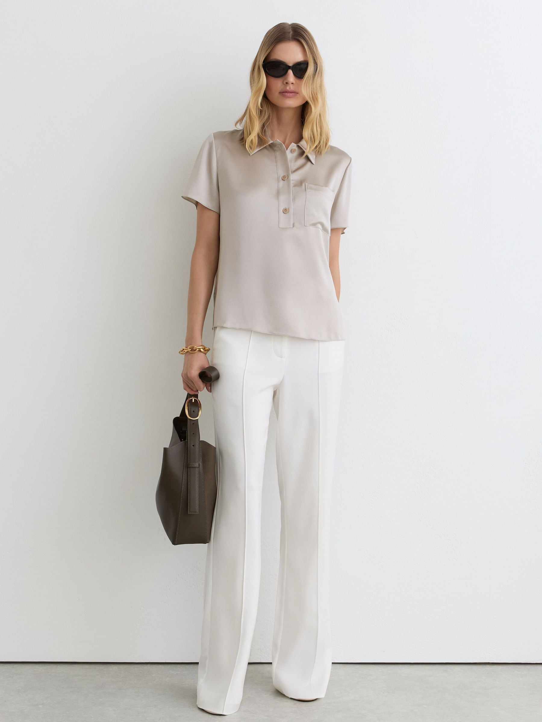 REISS Silk Short-Sleeve Shirt